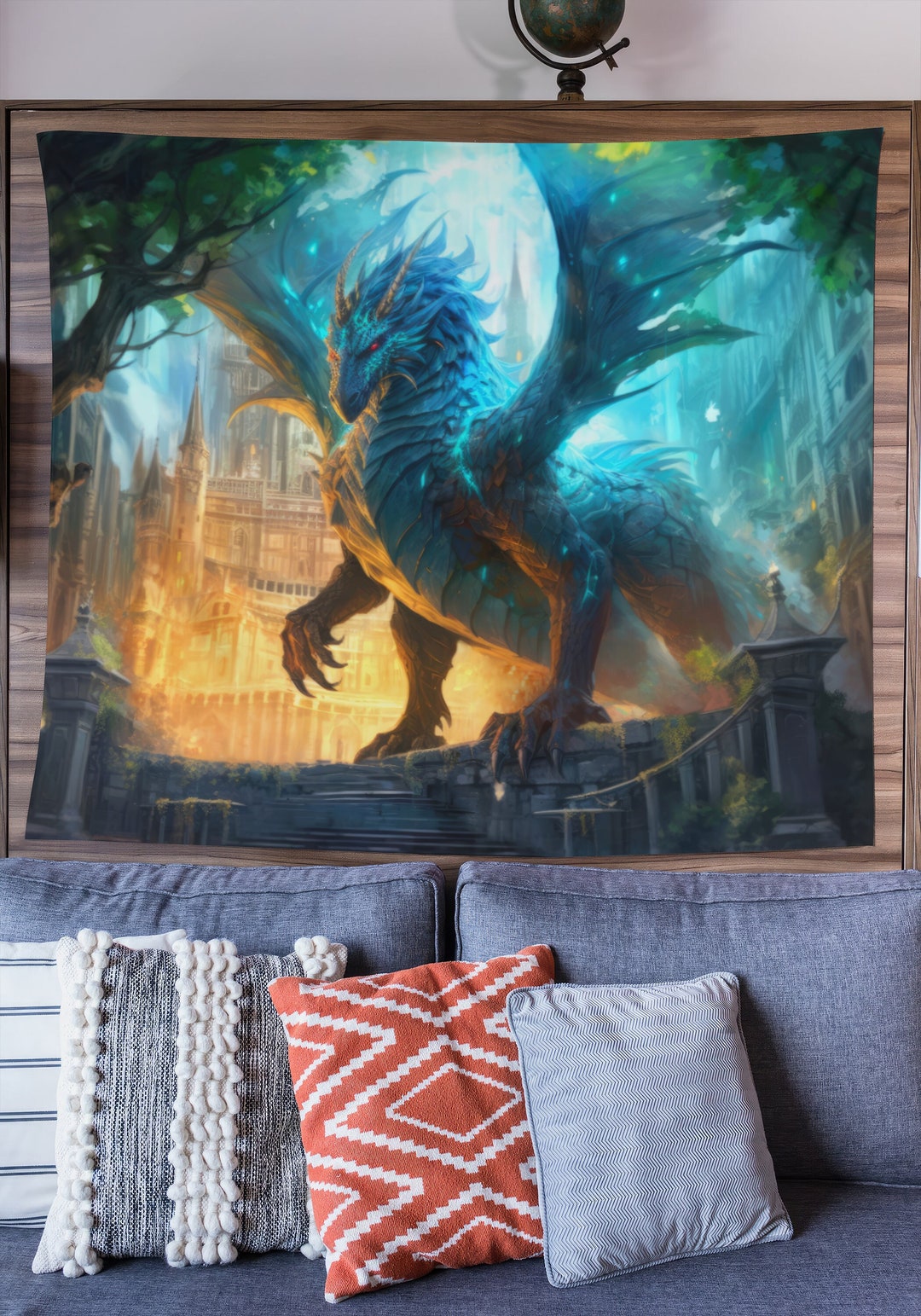 Fantasy Tapestry, Otherworldly Landscape Wall Art, Alien Wall Decor ...