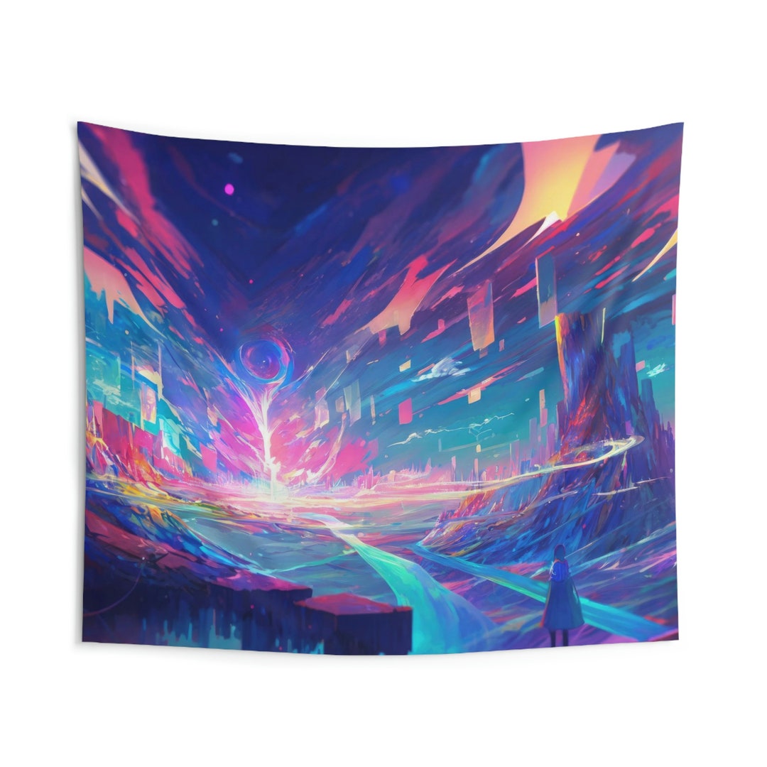 Psychedelic Alien Landscape Wall Art, Otherworldly Wall Decor, Striking ...