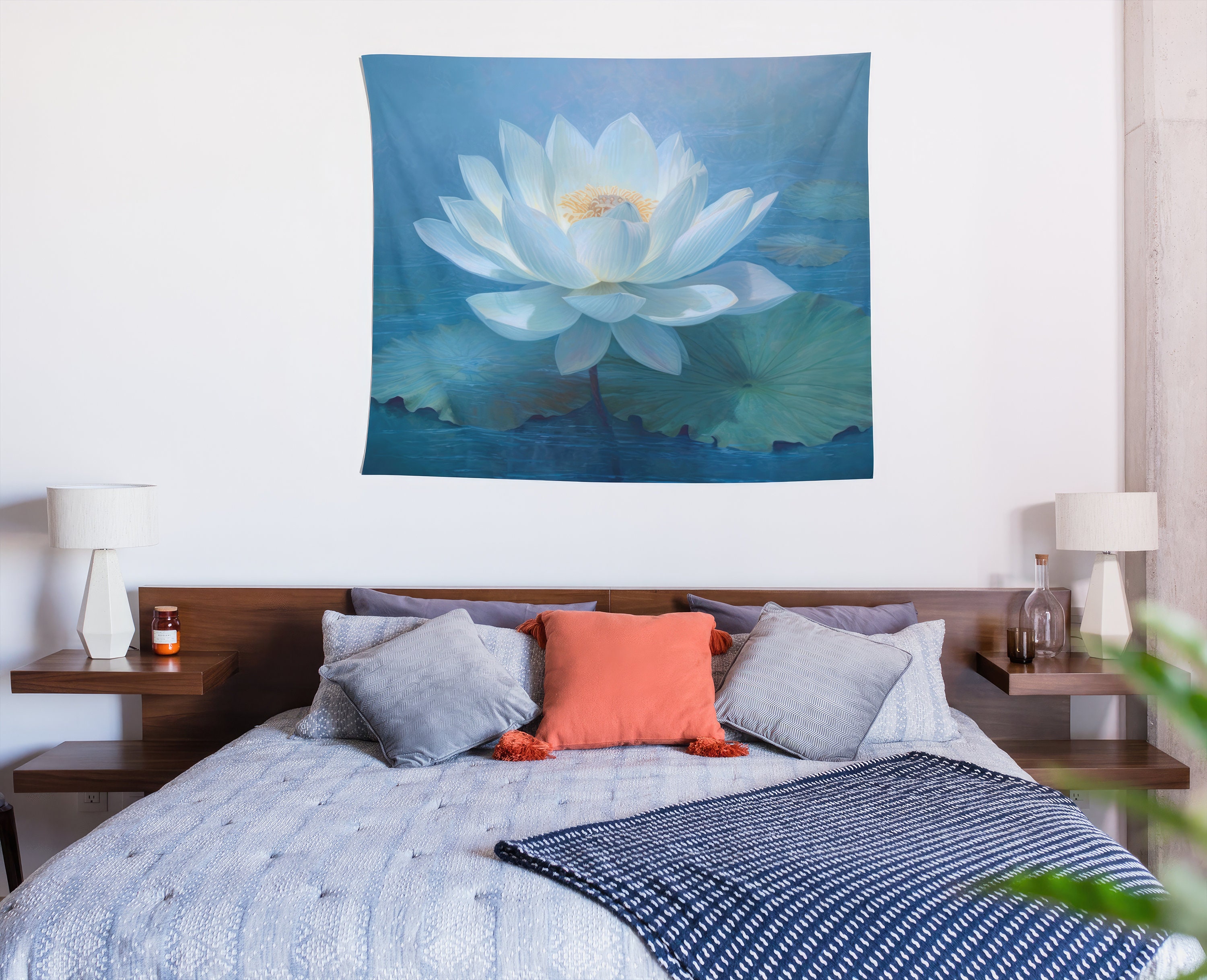 Lotus Tapestry, Spiritual Wall Art, Meditation Wall Decor, Boho ...