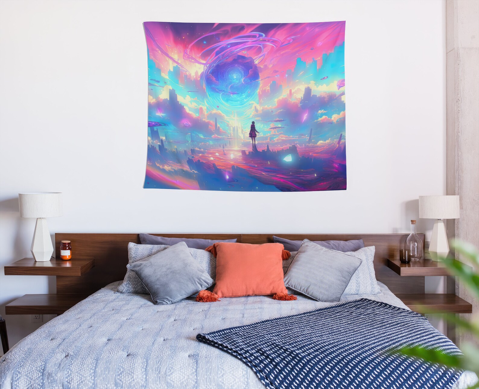 Psychedelic Alien Landscape Wall Art, Otherworldly Wall Decor, Striking ...