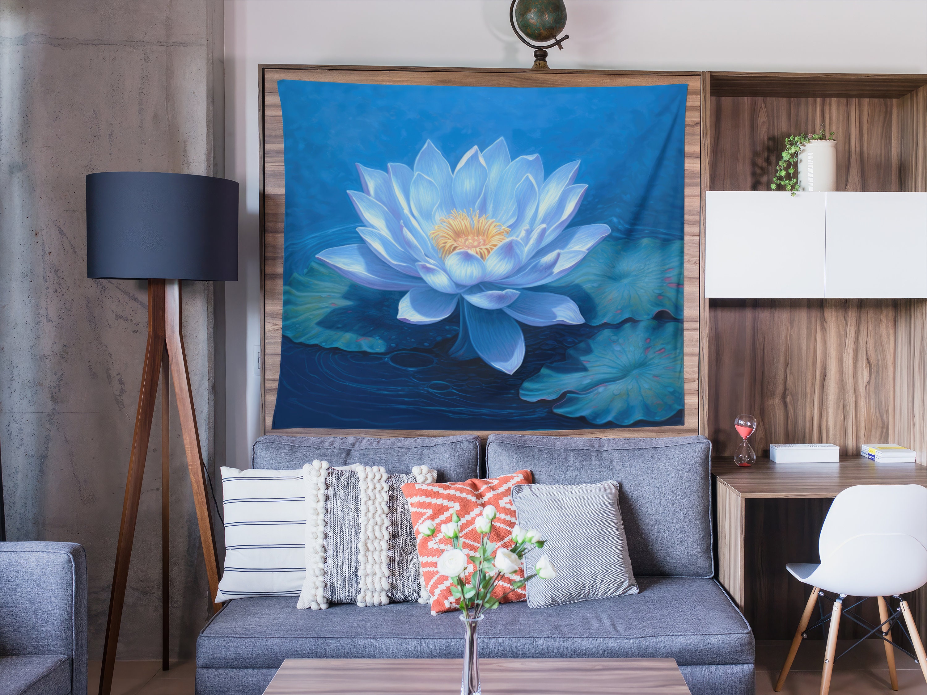 Lotus Tapestry, Spiritual Wall Art, Meditation Wall Decor, Boho ...