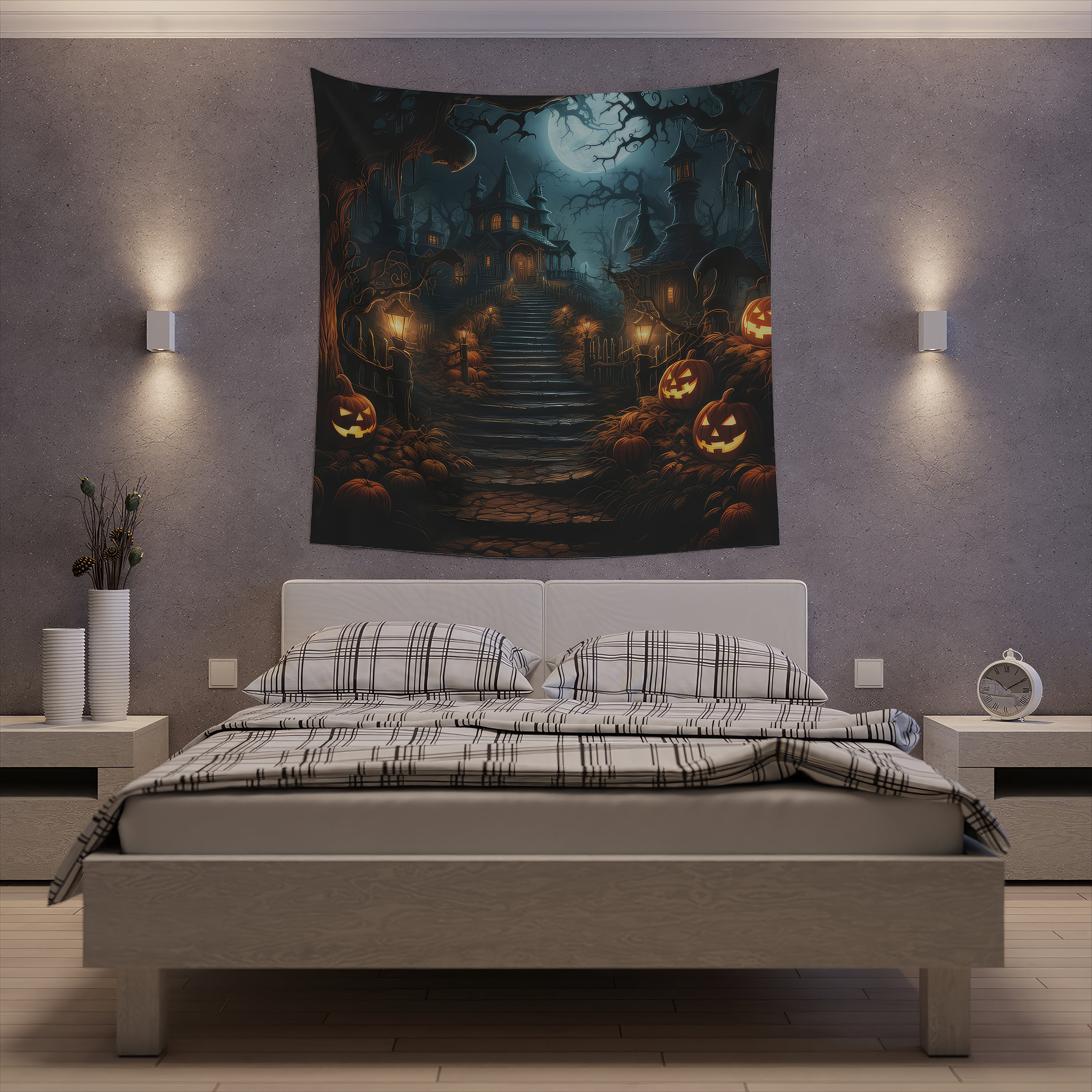 Witch Tapestry Halloween Art Tapestry Spooky Home Decor - Etsy