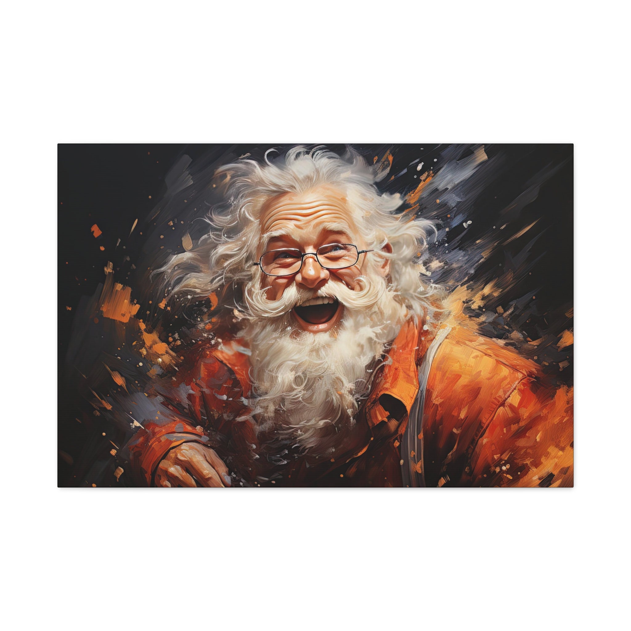 Winter Canvas Art Portrait Home Decor Urban Santa Portrait - Etsy