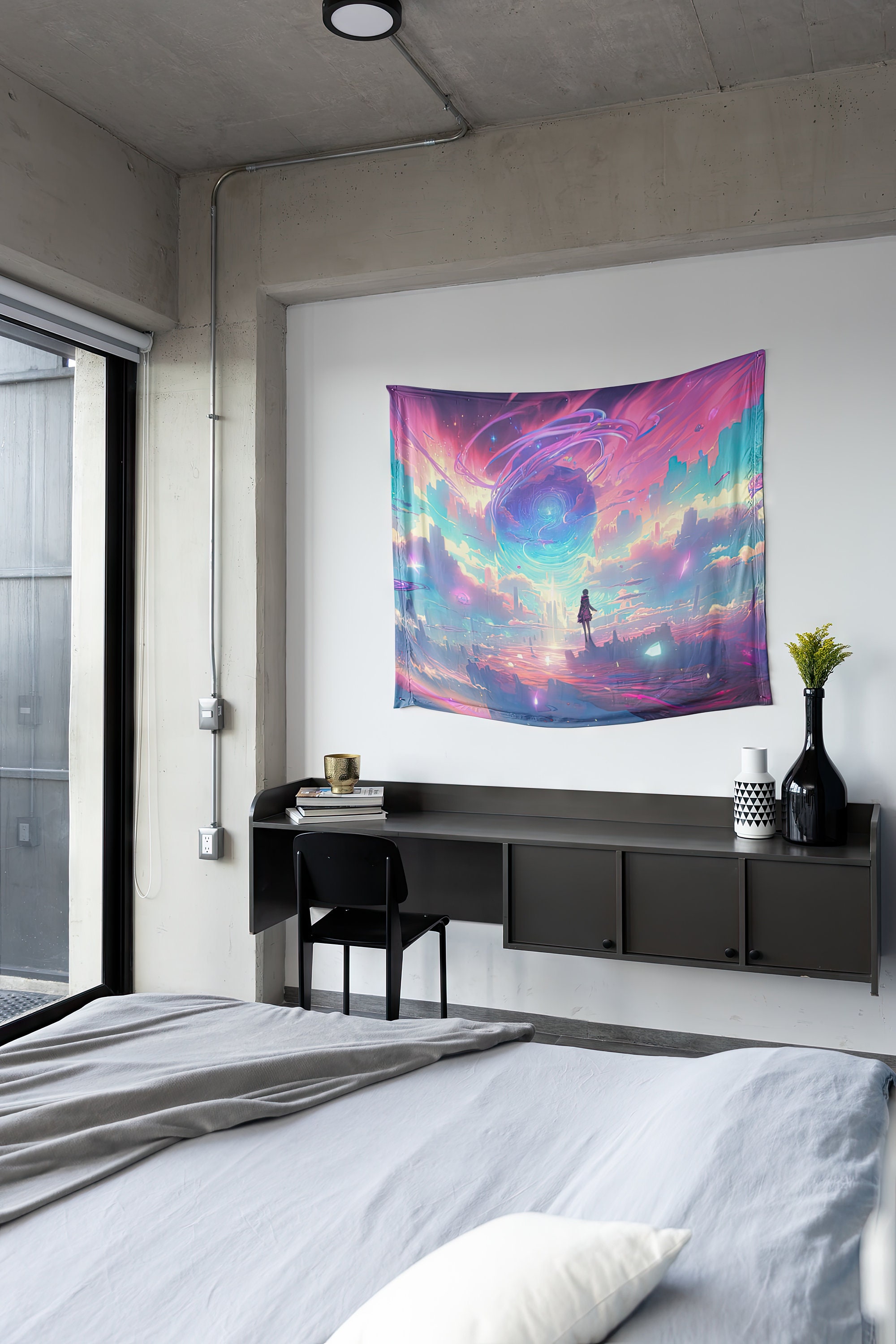 Psychedelic Alien Landscape Wall Art, Otherworldly Wall Decor, Striking ...