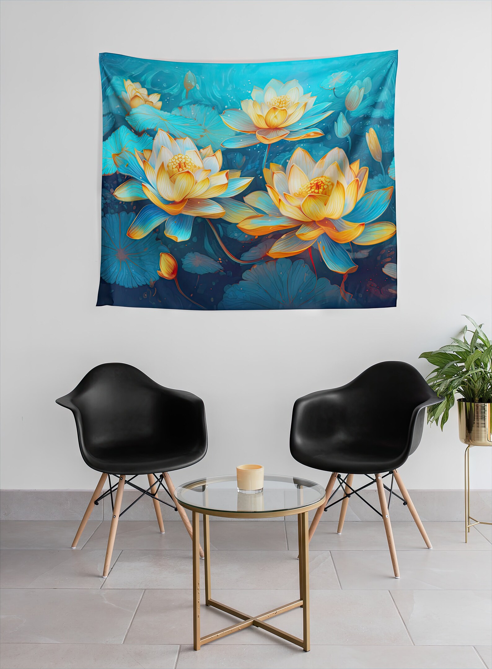 Lotus Tapestry, Spiritual Wall Art, Meditation Wall Decor, Boho ...