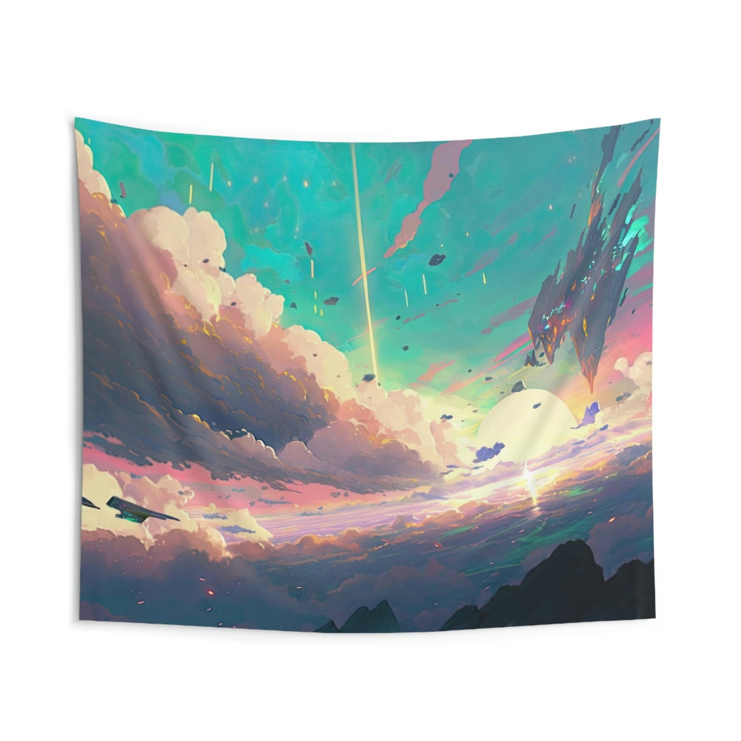 Psychedelic Alien Landscape Wall Art, Otherworldly Wall Decor, Striking ...