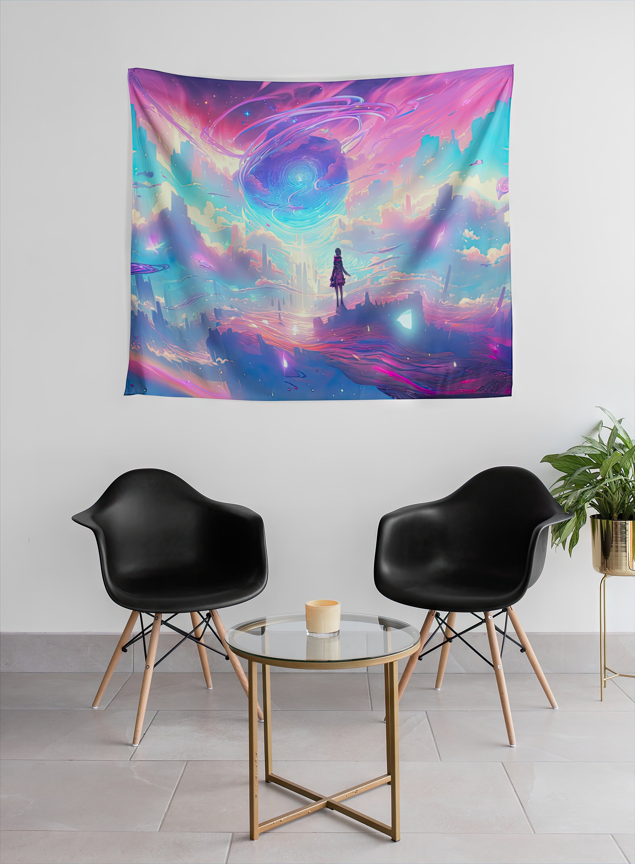 Psychedelic Alien Landscape Wall Art, Otherworldly Wall Decor, Striking ...