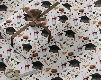 Graduation Gift Wrap wrapping Paper for Graduates in a Whimsical Cap ...