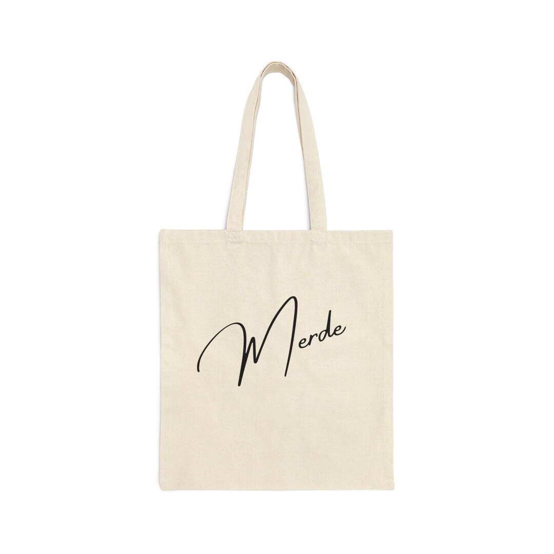 Merde French Tote Bag, Paris France Francophile Gift, Rude Words ...
