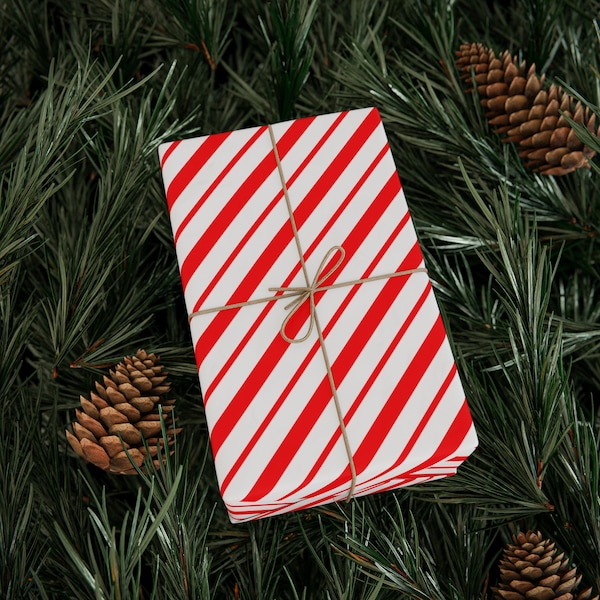Candy Cane Stripe Wrapping Paper - Etsy