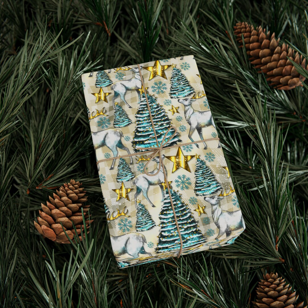 Winter Wonderland Wrapping Paper Roll, Blue and White Gift Wrap ...