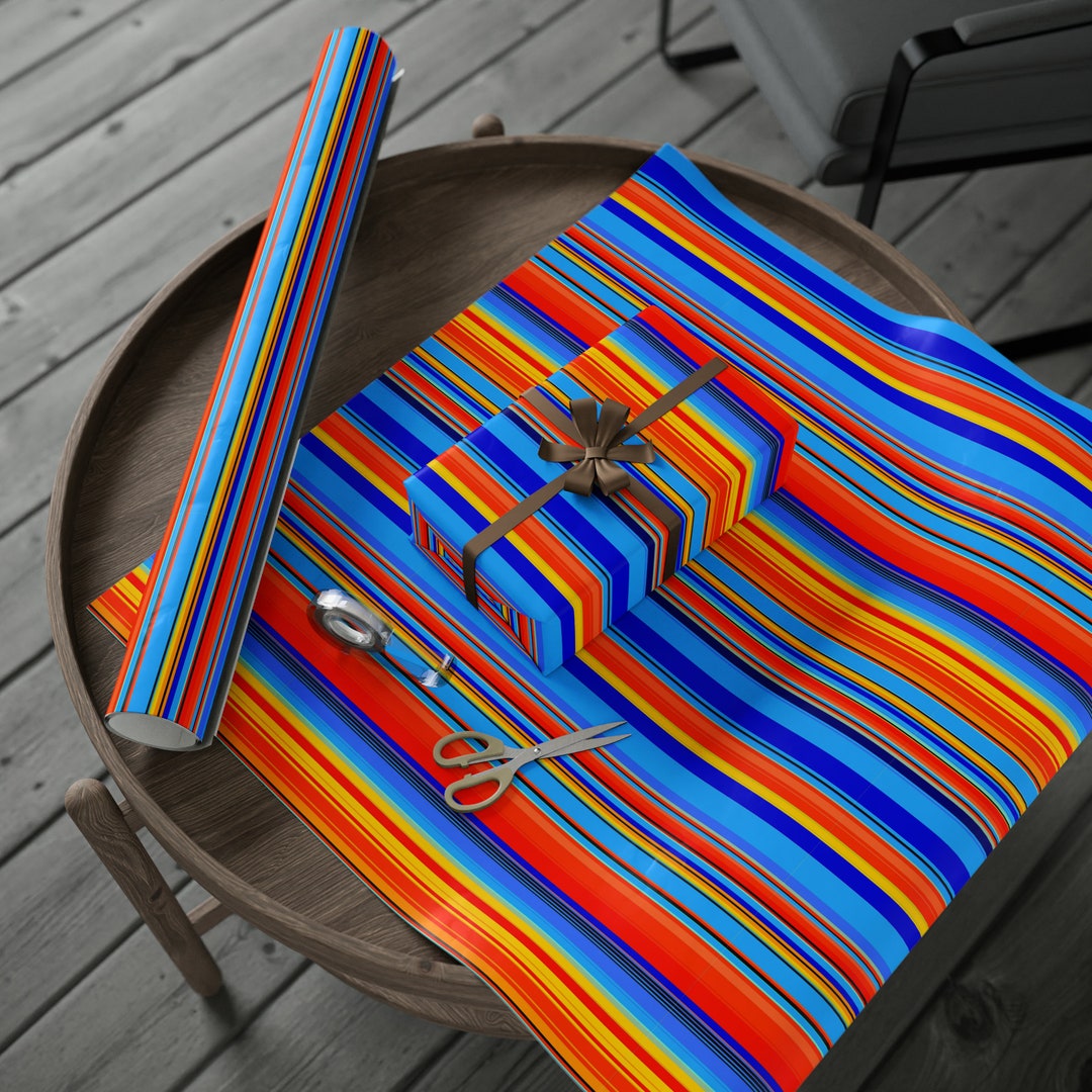 Western Serape Wrapping Paper Roll, Cowboy Gift Wrap, Mexican Stripes ...