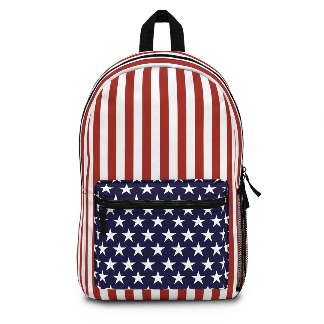 Red White and Blue Backpack, 4th of July Bag, Patriotic Travel Backpack ...