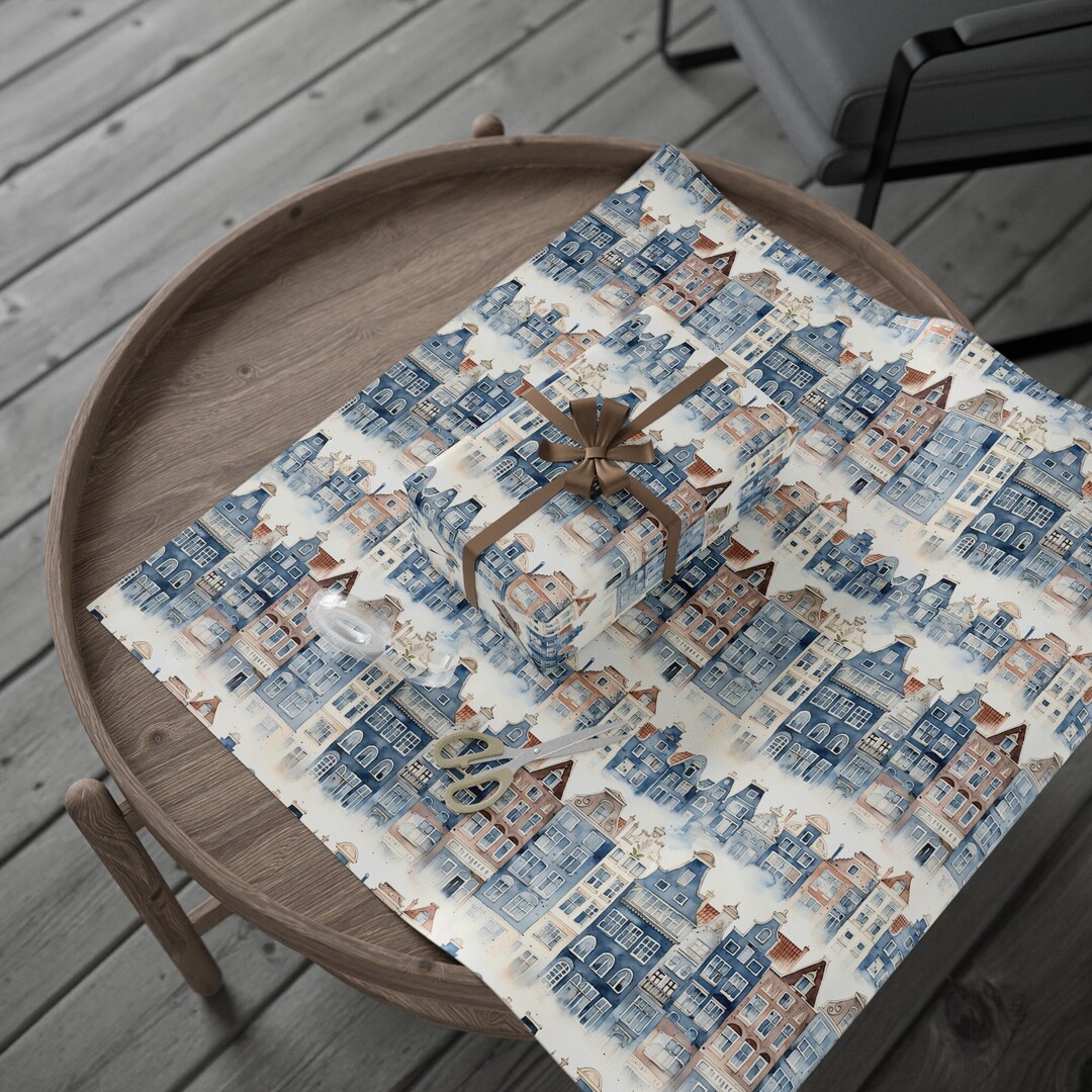 Amsterdam Wrapping Paper Roll, Canal Houses Gift Wrap, Damrak Home ...