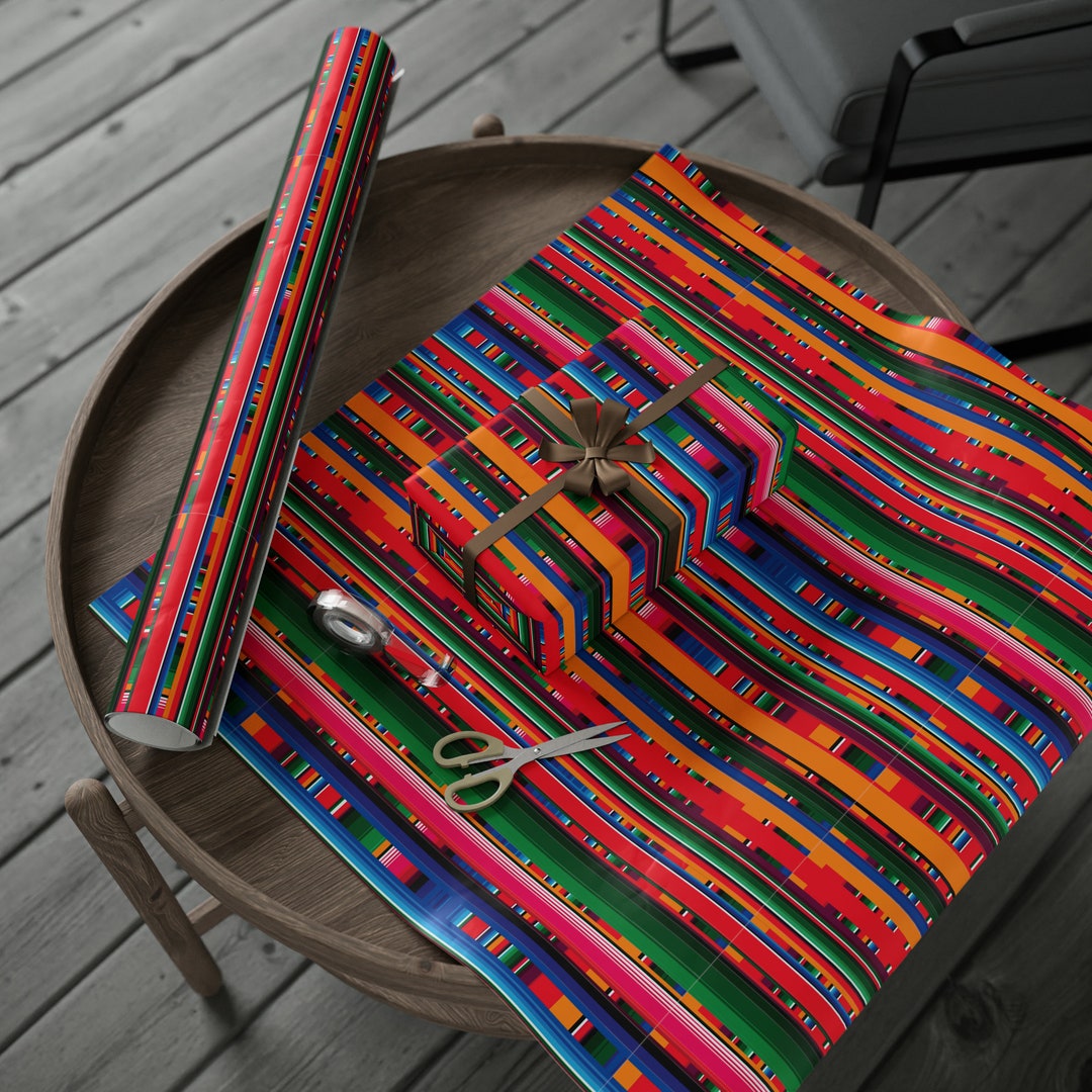Western Serape Wrapping Paper Roll, Cowboy Gift Wrap, Mexican Stripes ...