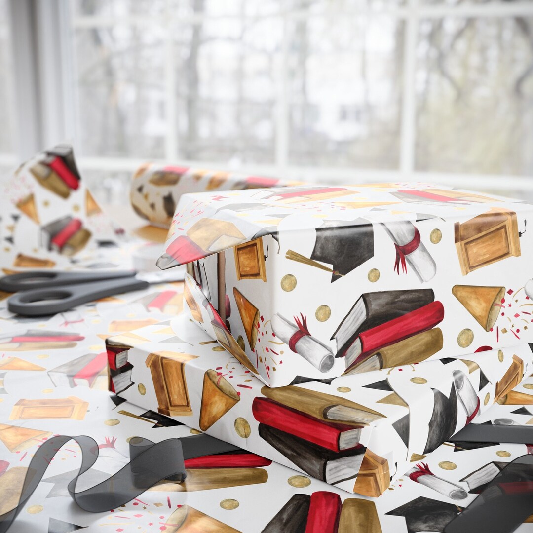 Graduation Wrapping Paper Roll, Congrats Grad Gift Wrap, Class of 2024 ...