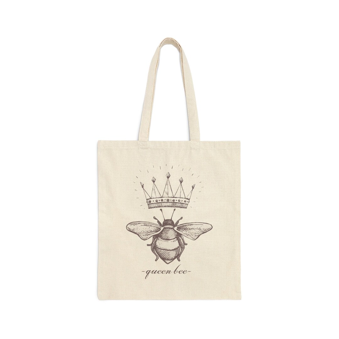 Queen Bee Tote Bag, Bumble Bee Cotton Canvas, Honey Bee,your Royal ...