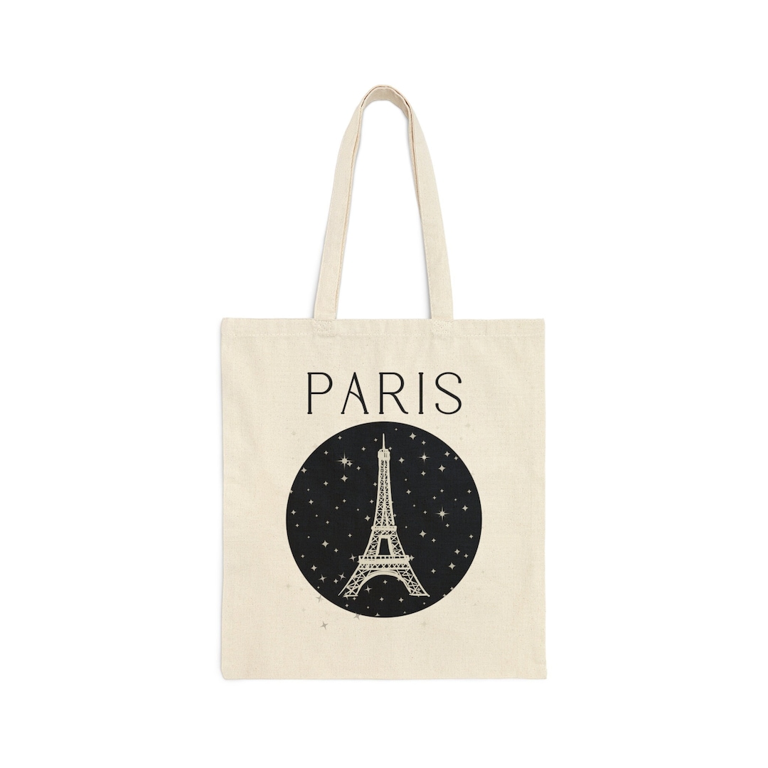 Paris Eiffel Tower Tote Bag, City of Lights Cotton Canvas Reusable ...