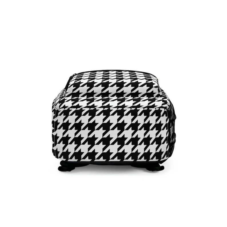 Houndstooth Backpack Black and White Bag Adjustable Shoulder - Etsy