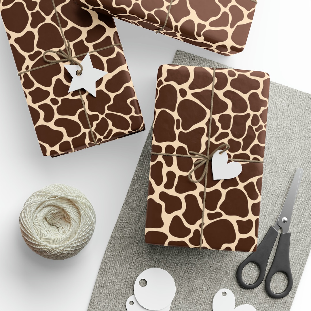Giraffe Wrapping Paper Roll, Safari Gift Wrap, Birthday Party, Animal ...