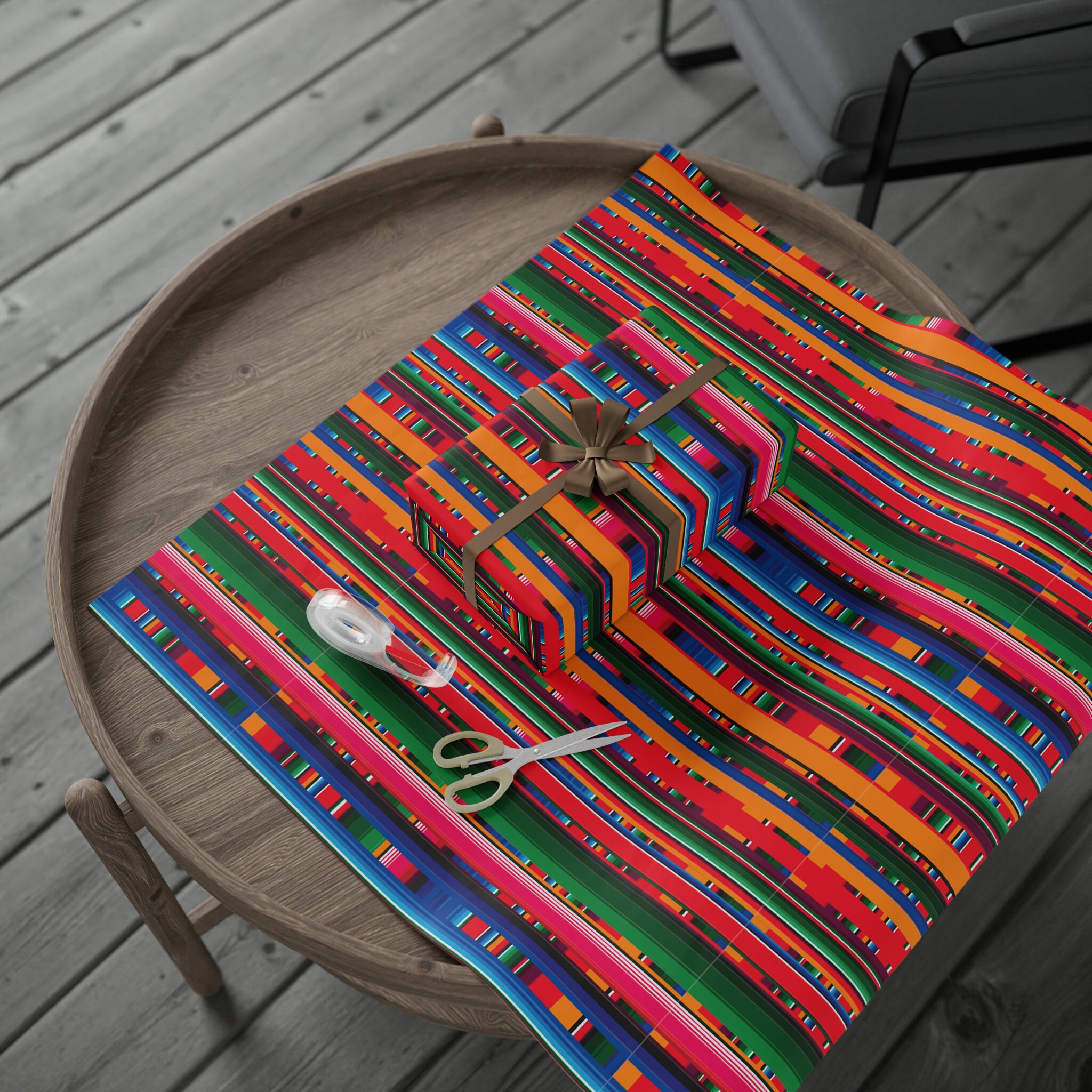 Western Serape Wrapping Paper Roll, Cowboy Gift Wrap, Mexican Stripes ...