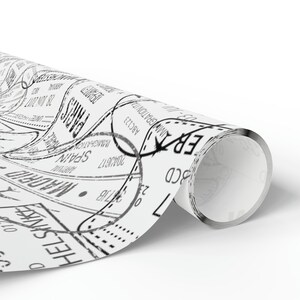 Passport Stamps Wrapping Paper Roll, Vacation Travel Gift Wrap, Black ...