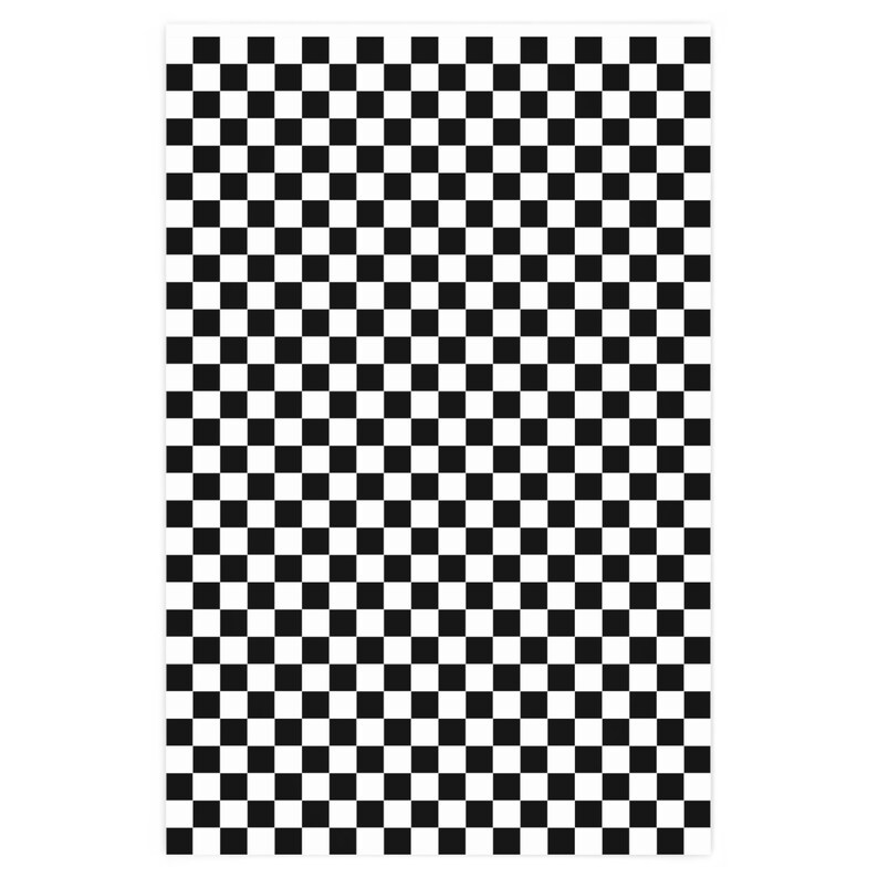 Checkered Wrapping Paper Roll Black White Check Gift Wrap - Etsy