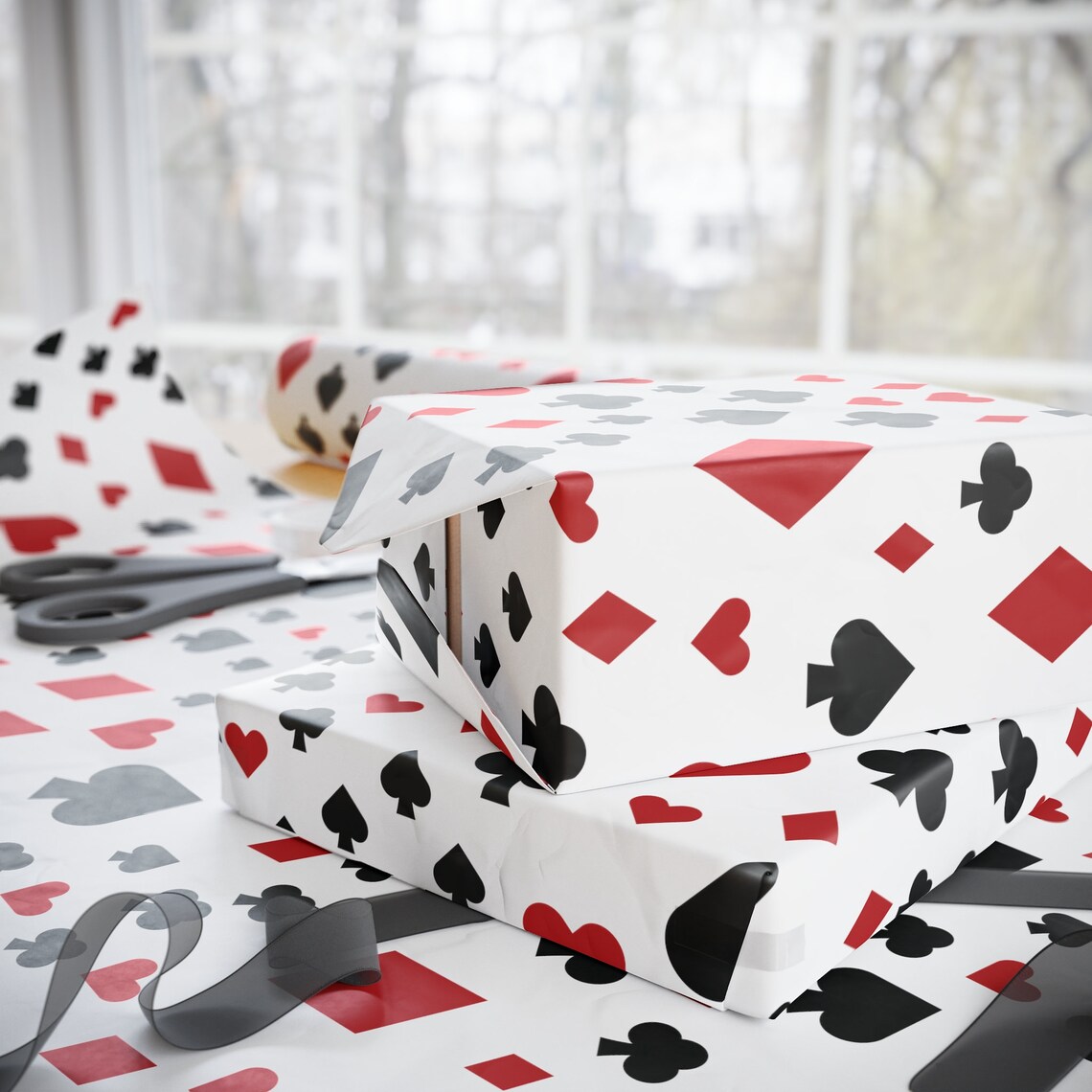 Playing Cards Wrapping Paper Roll, Poker Gift Wrap, Card Players Gifts ...