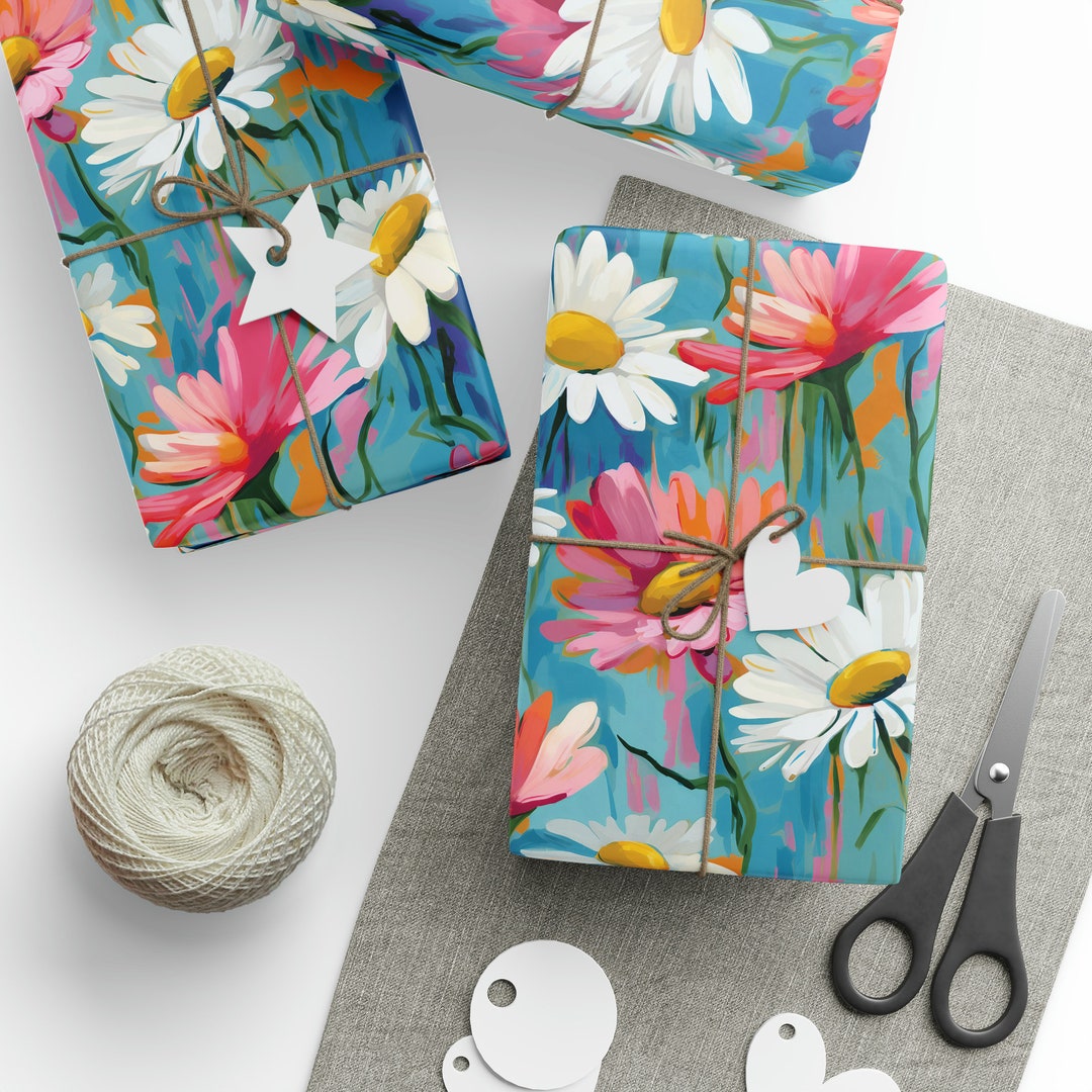 April Birthday Wrapping Paper Roll, Birth Flower Gift Wrap, Matte or ...