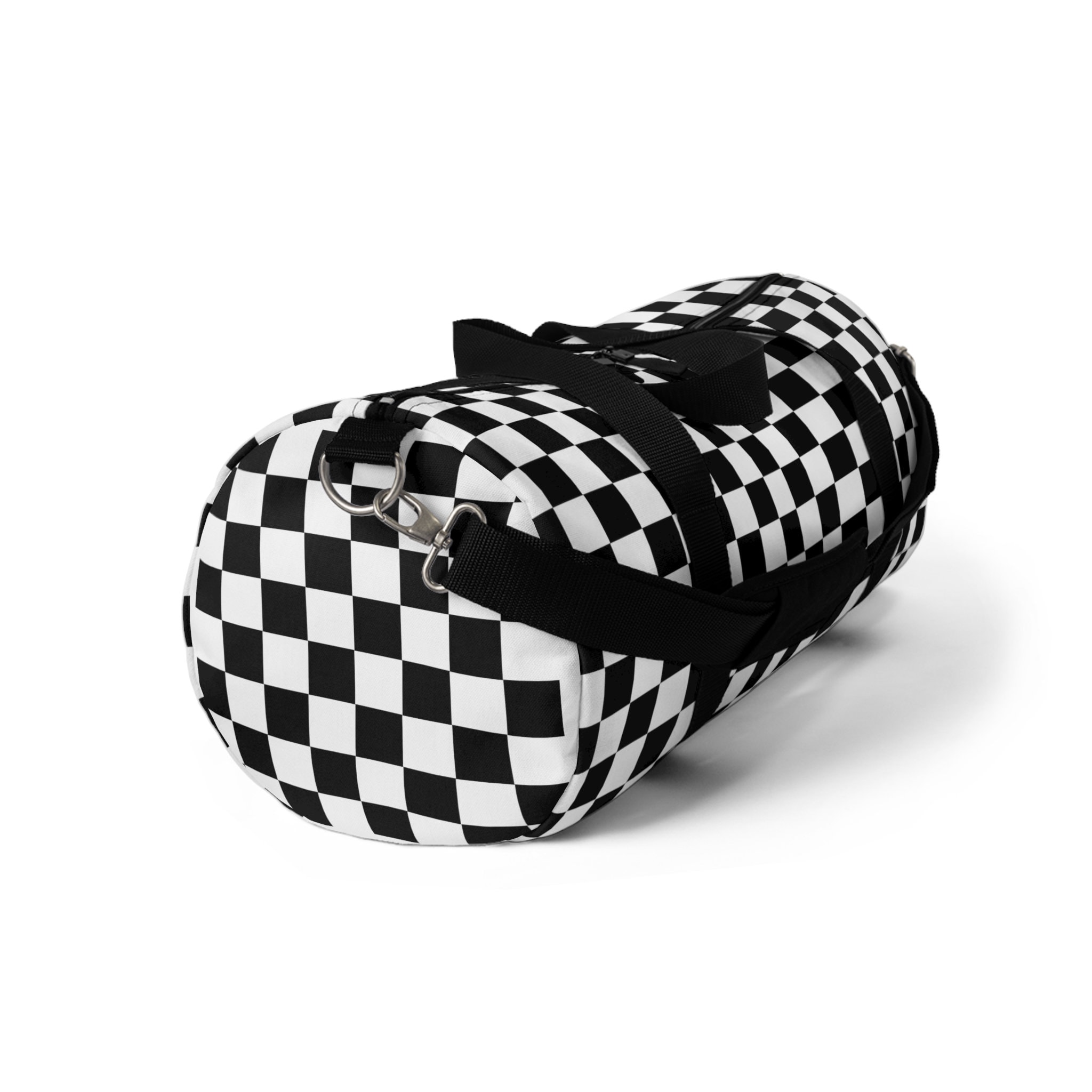 Checkered Duffel Bag Black and White Checked Duffle Bag - Etsy