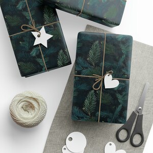 Fir Tree Wrapping Paper Roll, Christmas Branch Gift Wrap, Colorado Blue ...