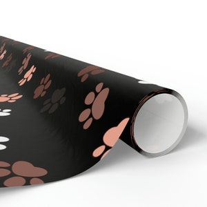 Paw Print Wrapping Paper Roll, Dog Gift Wrap Designed for Pet ...