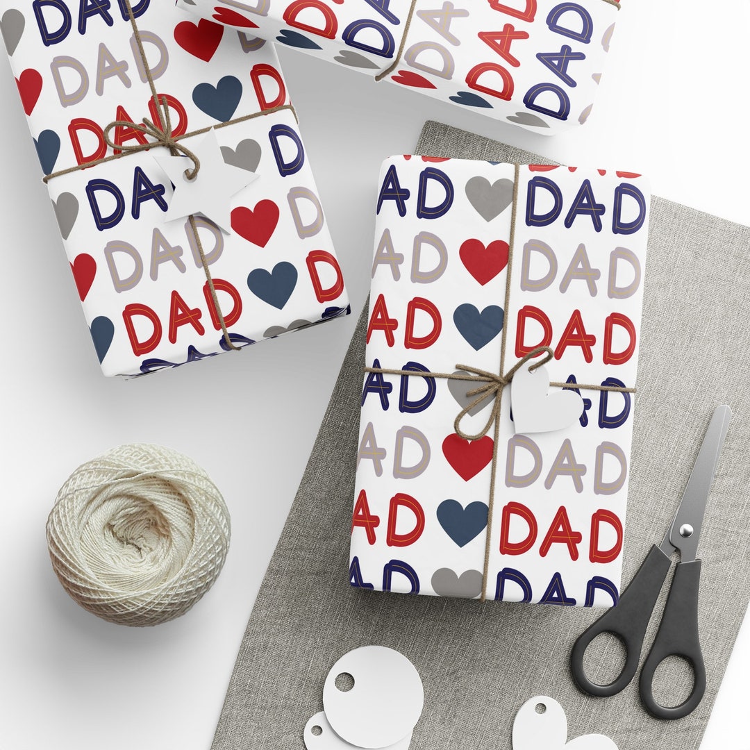 Dad Wrapping Paper Roll, Father's Day Gift Wrap, Daddy Birthday ...