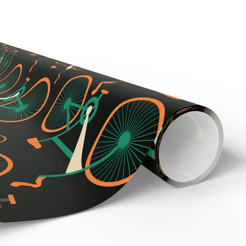 Bicycle Wrapping Paper Roll, Retro Color Palette, Ideal for Cycling ...