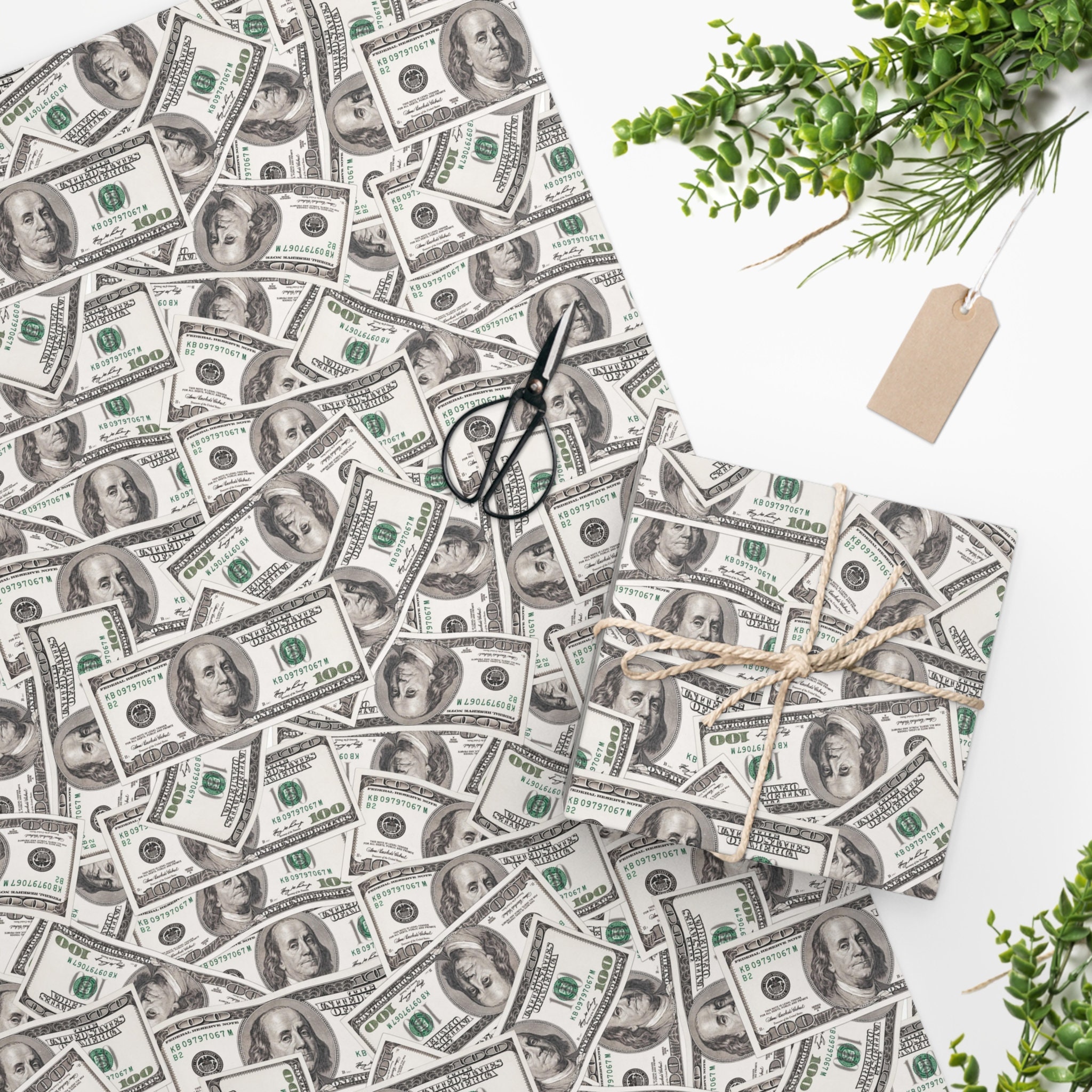 Money Dollar Bills Wrapping Paper Roll Funny Money 100 Gift - Etsy