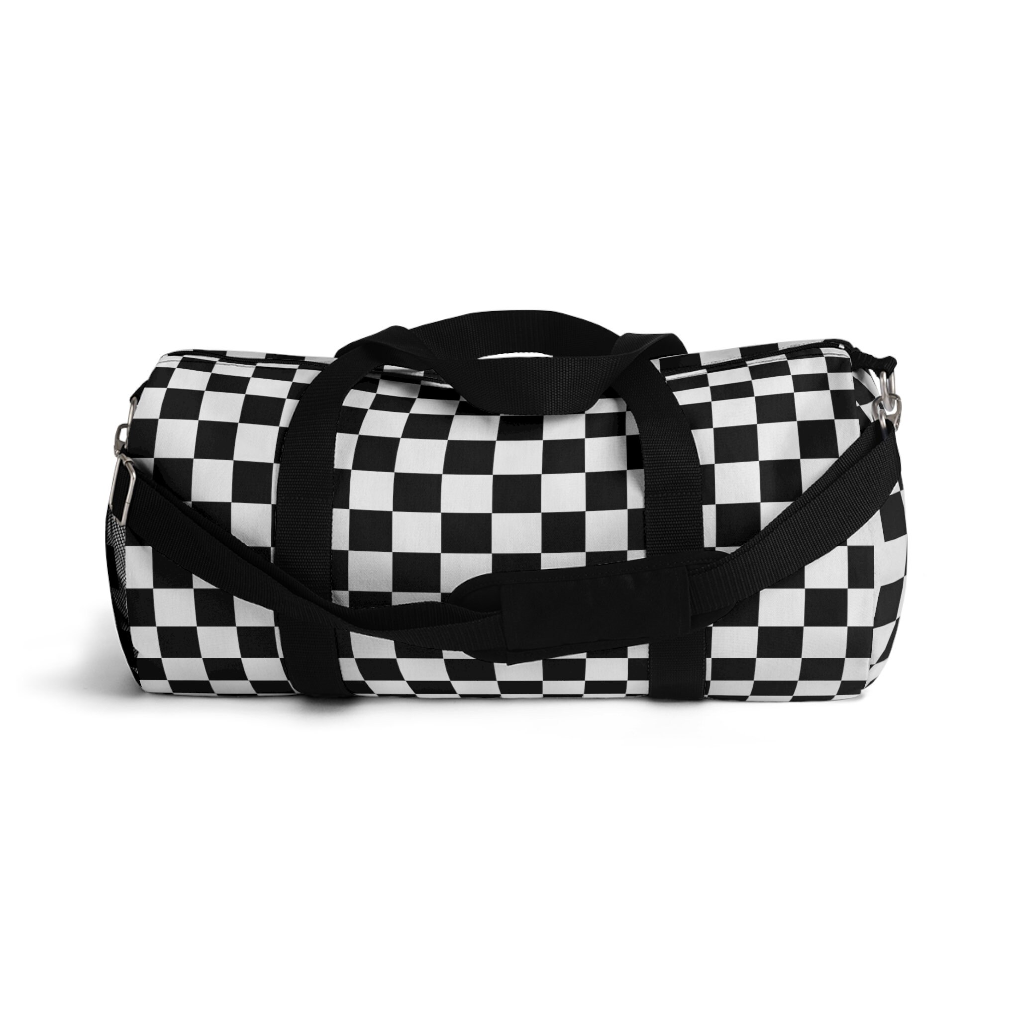 Checkered Duffel Bag Black and White Checked Duffle Bag - Etsy