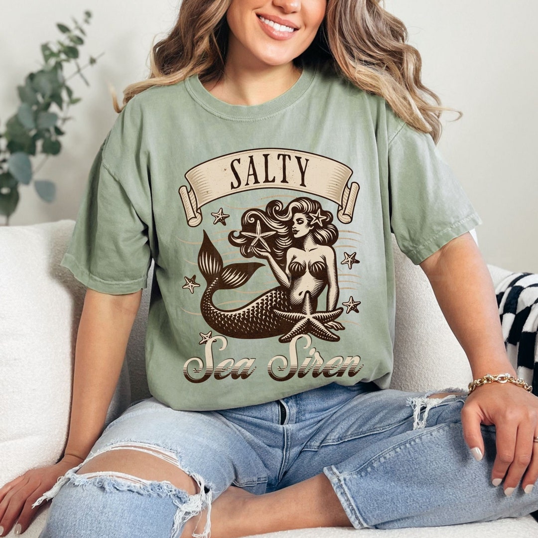 Vintage Meerjungfrau-Shirt, Strand-T-Shirt, Sommer-T-Shirt ...