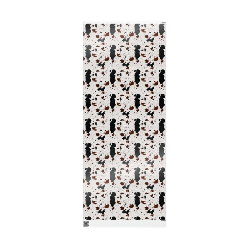 Cowhide Western Wrapping Paper Roll, Black Brown & White Cowhide ...