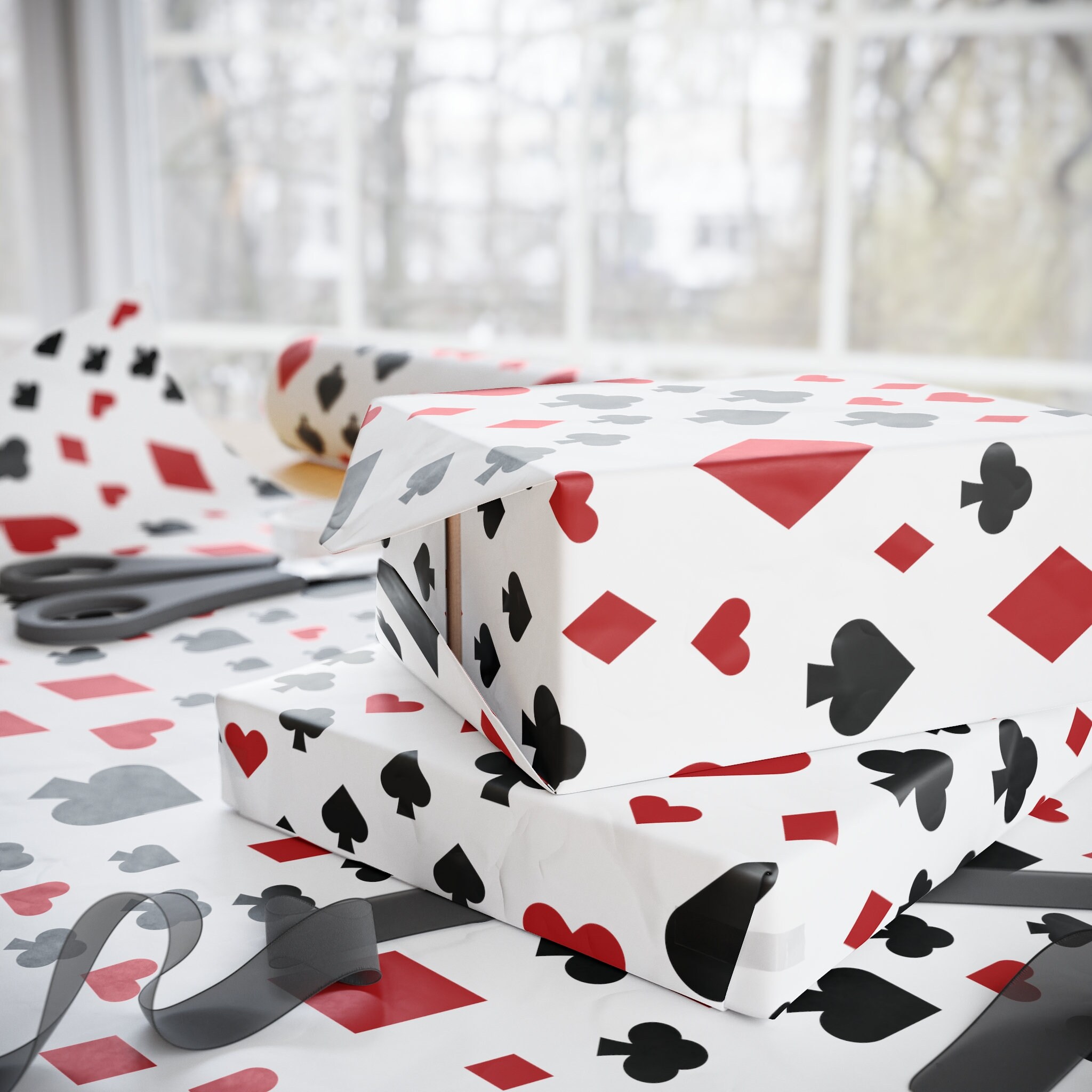Playing Cards Wrapping Paper Roll, Poker Gift Wrap, Card Players Gifts ...