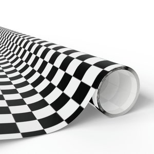Checkered Wrapping Paper Roll, Black White Check Gift Wrap, Ideal for ...