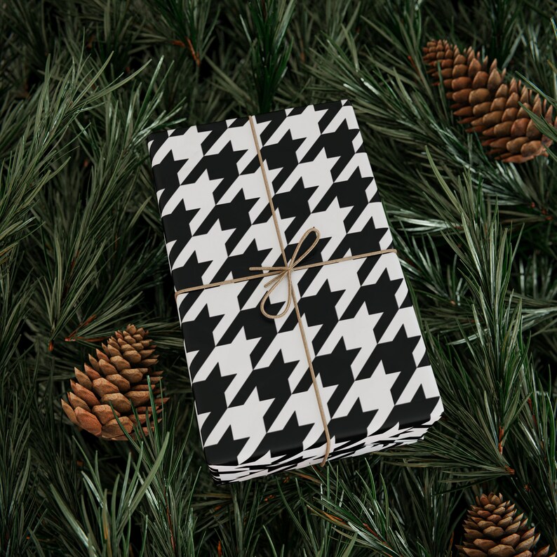 Houndstooth Pattern Gift Wrapping Paper, Houndstooth Wrapping Paper ...