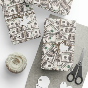 Money Dollar Bills Wrapping Paper Roll, Funny Money 100 Gift Wrap ...
