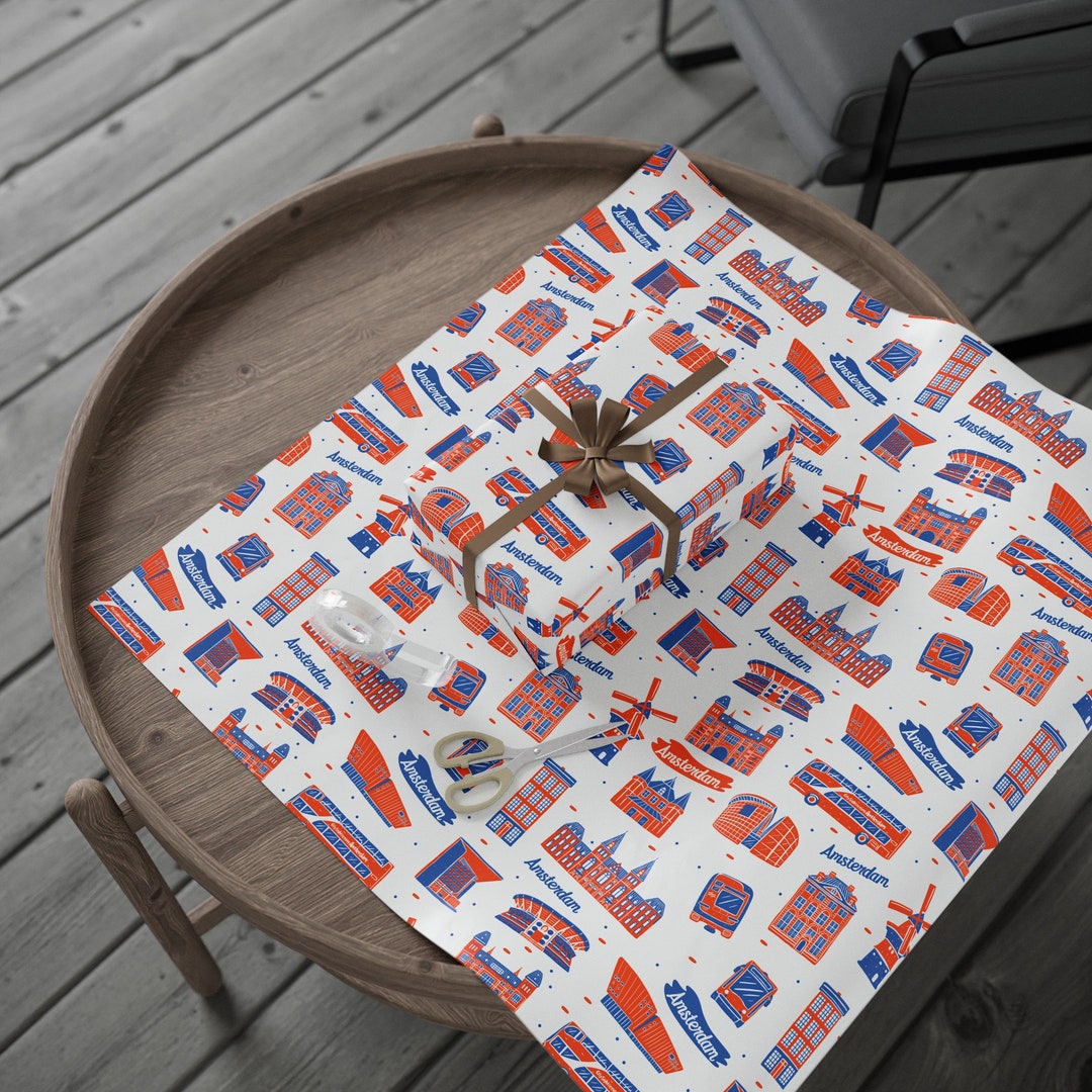 Amsterdam Wrapping Paper Roll, Holland Gift Wrap, Dutch Gifts ...
