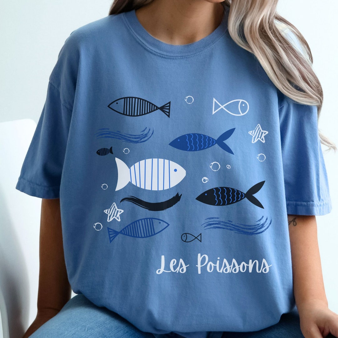 Fish Shirt, Les Poissons T-shirt, Beach Tshirt, Lake Lover Gifts ...