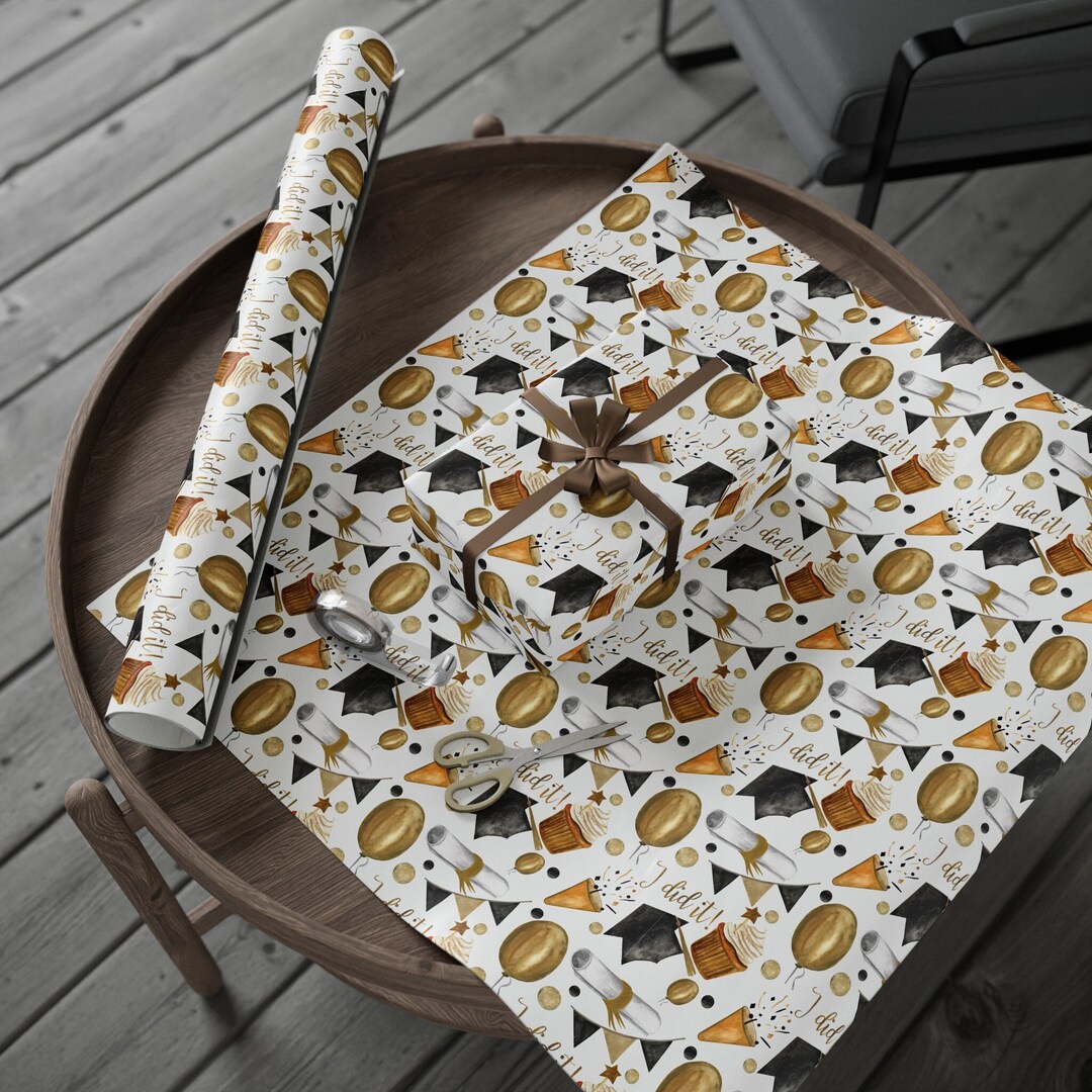 Graduation Wrapping Paper Roll, Congrats Grad Gift Wrap, Class of 2024 ...
