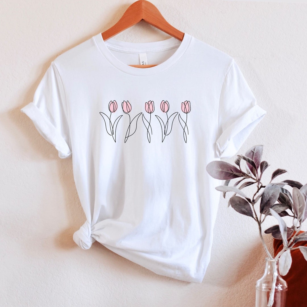 Tulip Shirt, Botanical Flower Floral Gardening Tee, Tulip Gardens ...