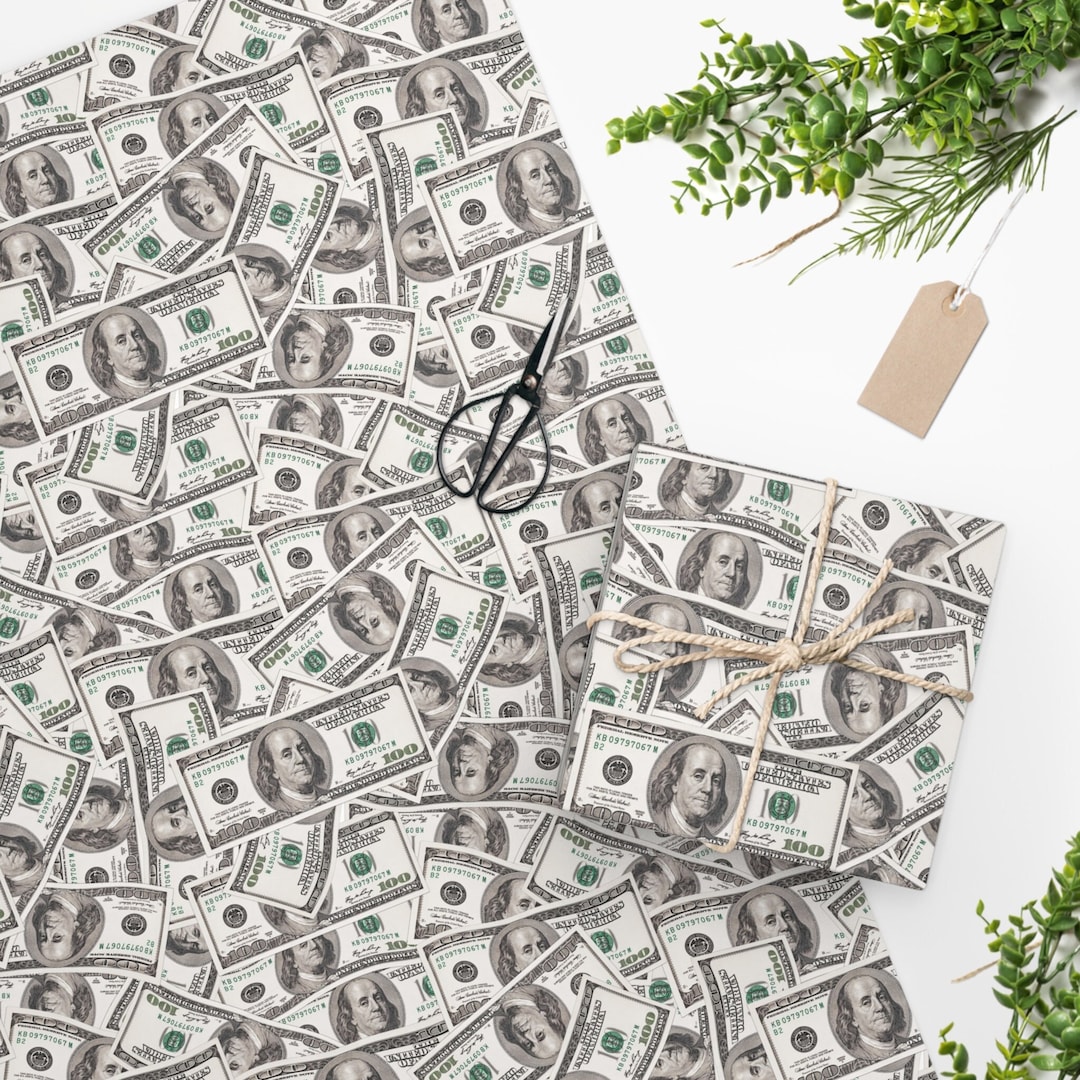 Money Dollar Bills Wrapping Paper Roll Funny Money 100 Gift - Etsy
