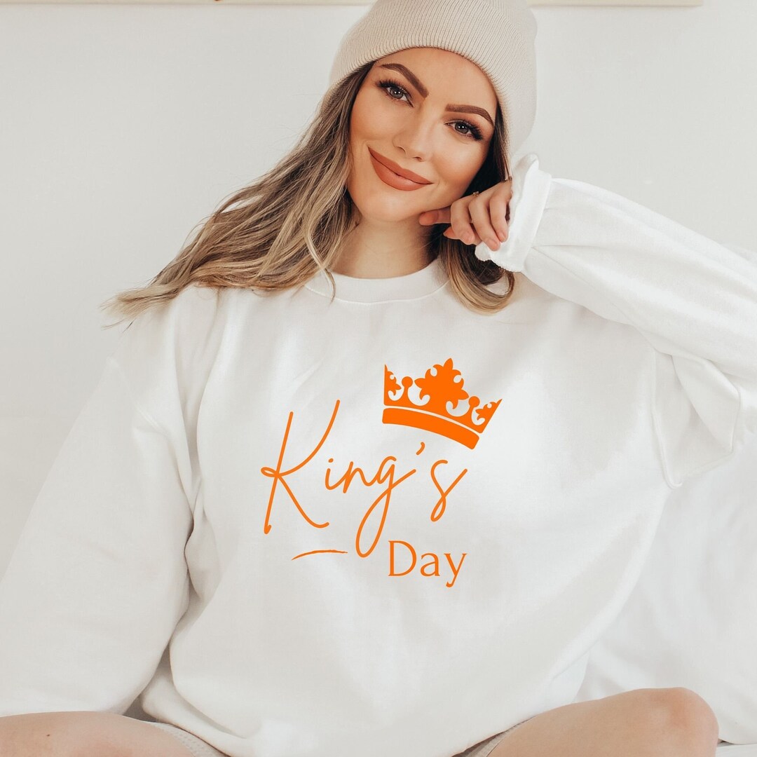 King's Day Koningsdag Sweatshirt, King Crown Sweatshirt Shirt, Dutch ...