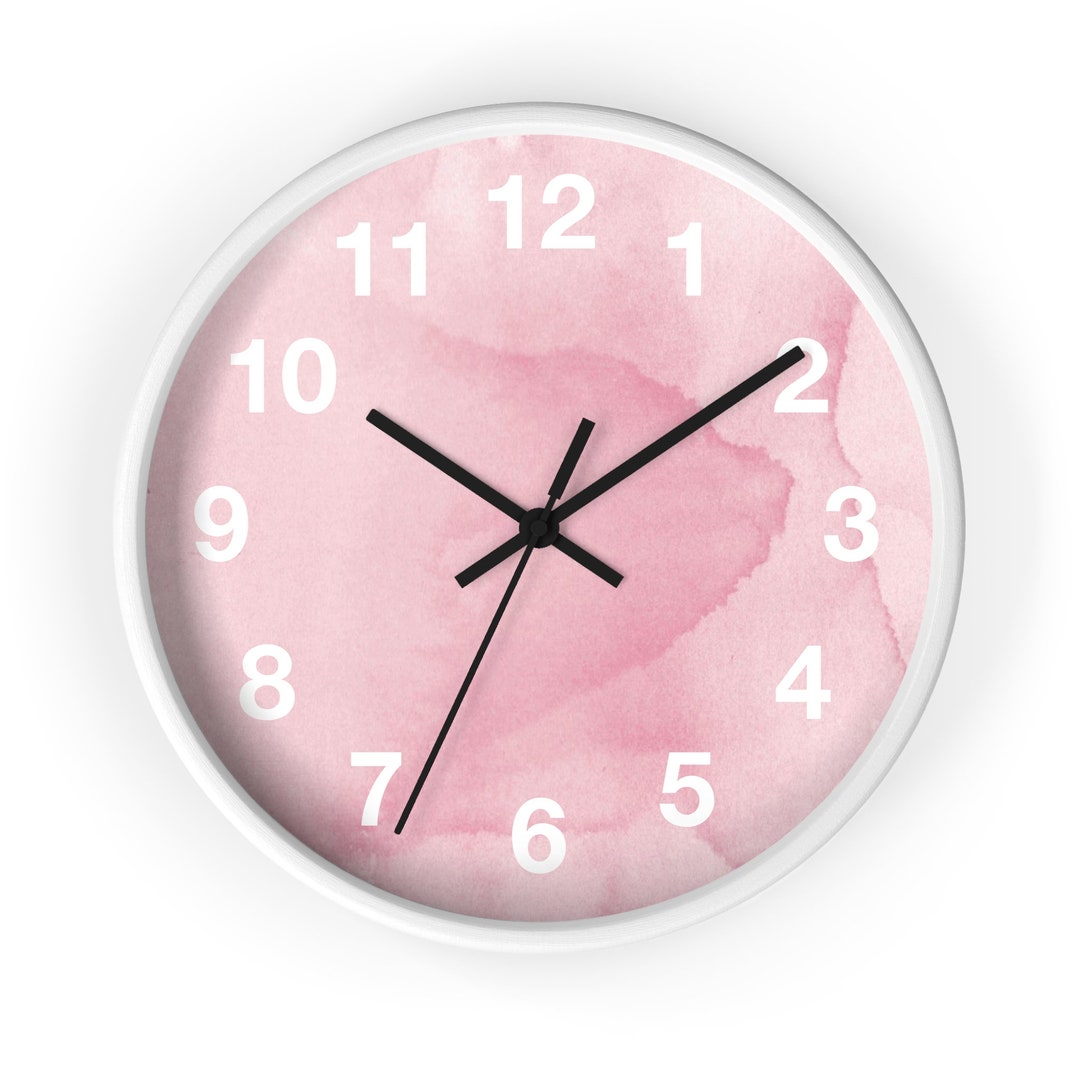 Peony Watercolor Wall Clock Numbers White - Etsy