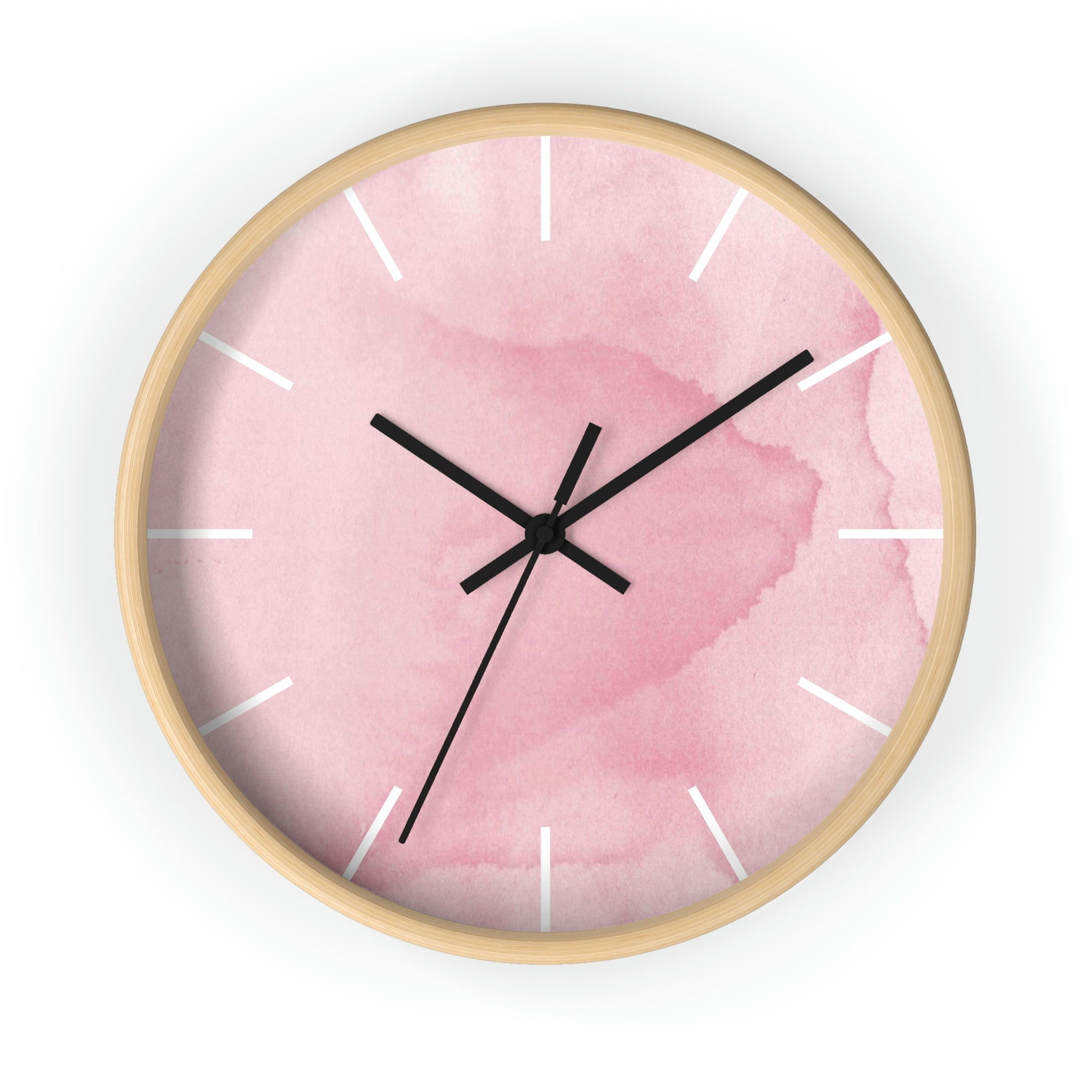 Peony Watercolor Wall Clock Dial White Minimalist Unique Wall Clock ...